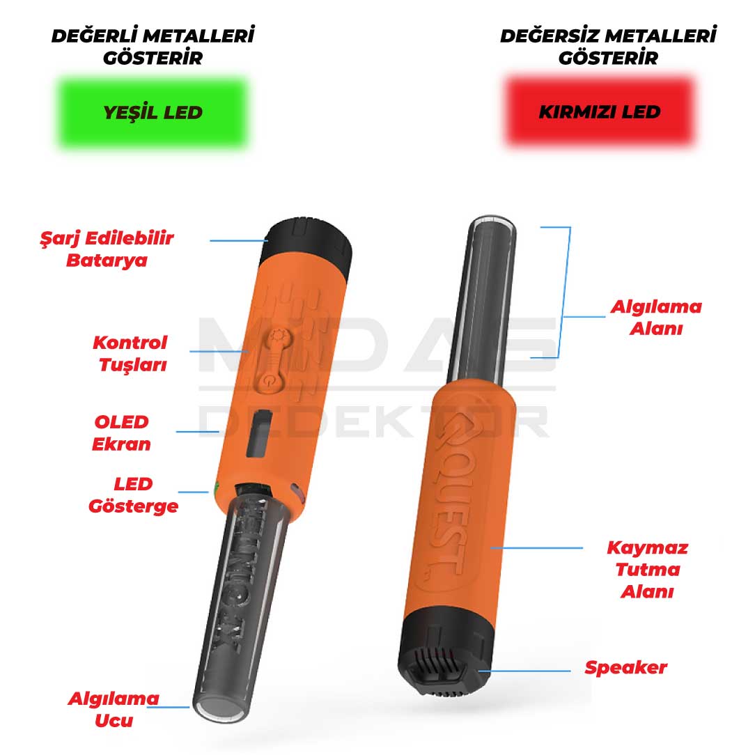 XPointer MAX Ayrımlı Pinpointer – QUEST Metal Dedektörleri